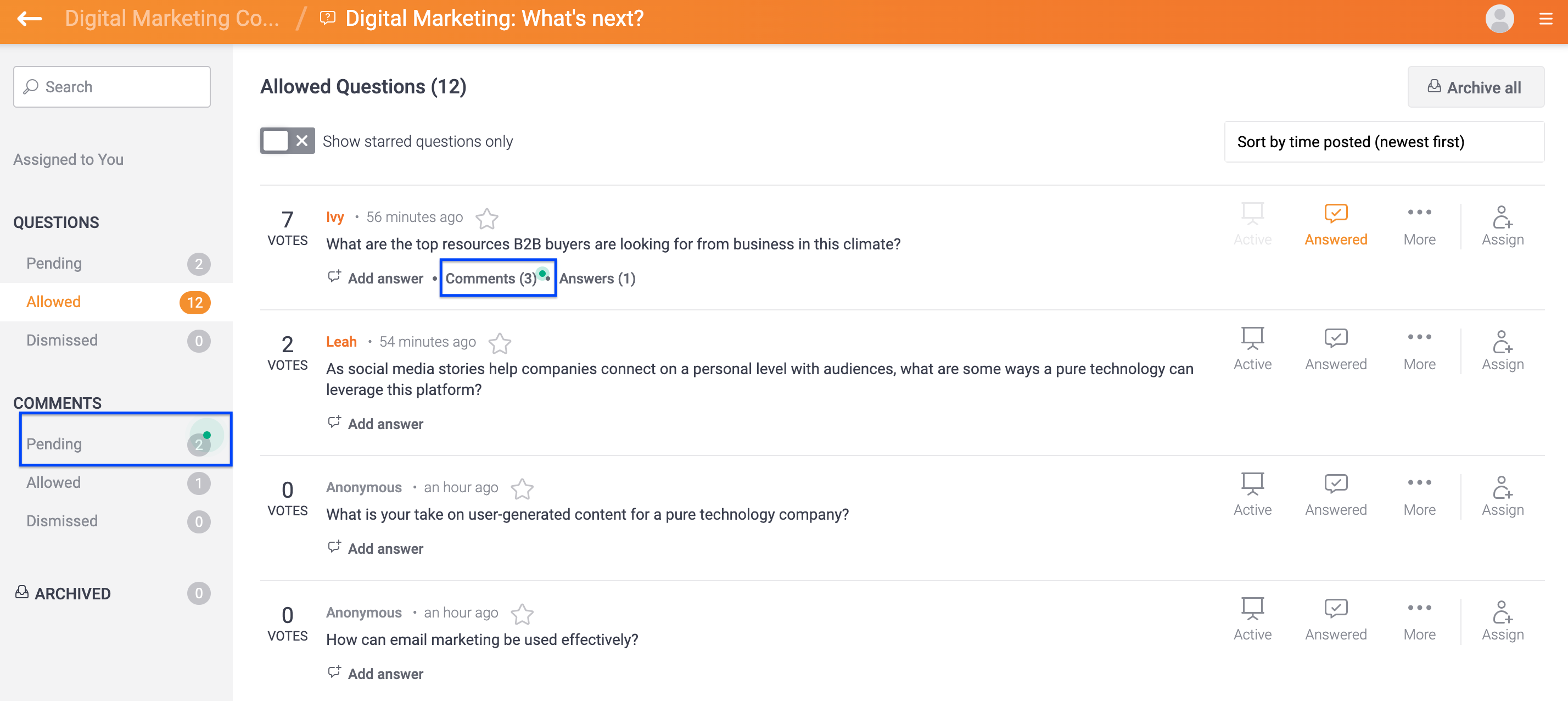 How to filter comments – Help Centre