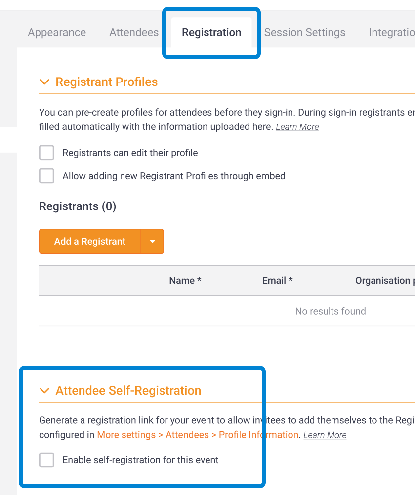 Self-registration – Help Centre