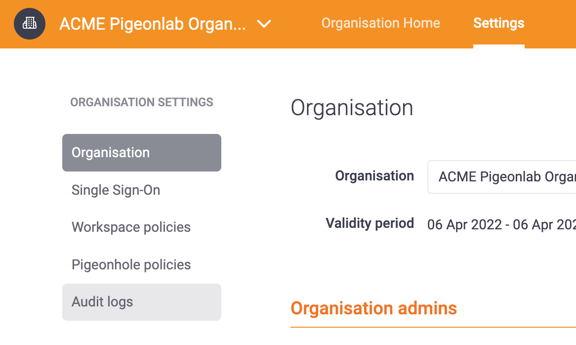 How to view Organisation Audit Logs – Help Centre